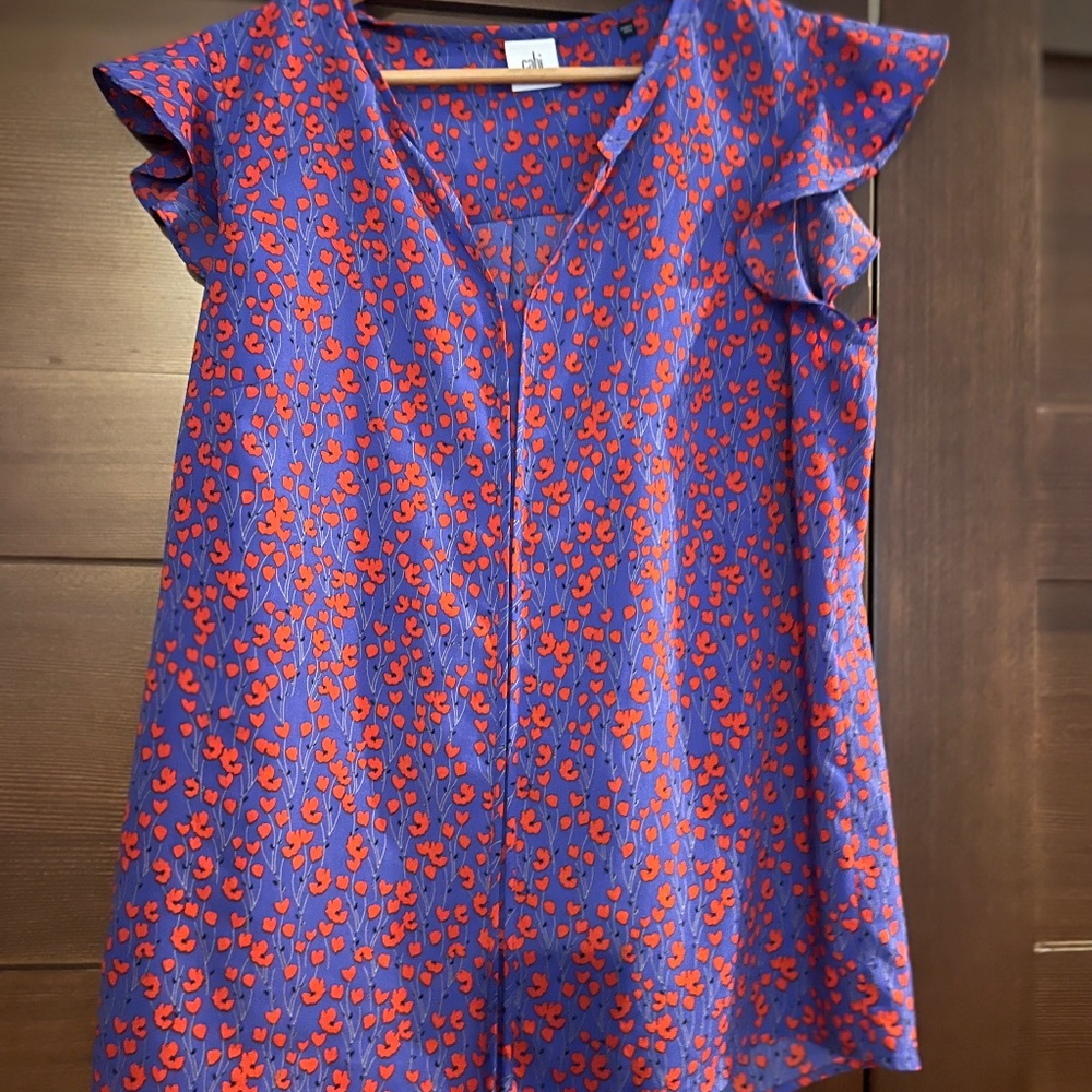 Cabi Limited Edition Cherish Cherry Flutter Sleeve Bl… - Gem